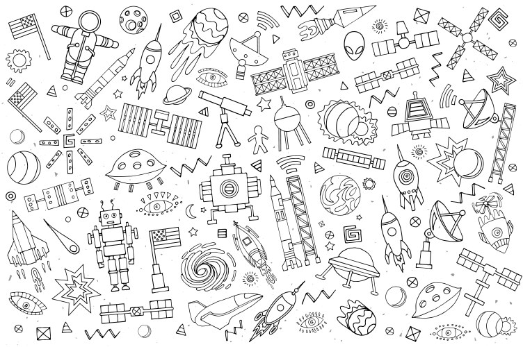 Medieval solar system planets Royalty Free Vector Image