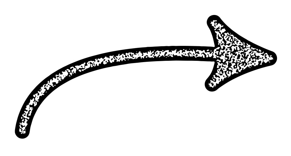 Black textured rightward arrow Royalty Free Vector Image