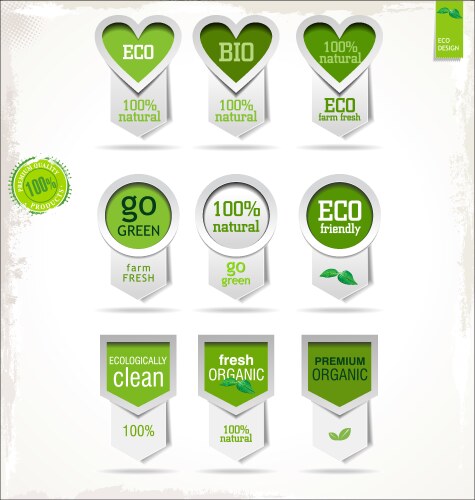 Eco labels Royalty Free Vector Image - VectorStock