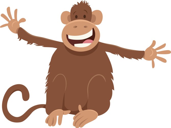 Monkey around day happy fun guy face cartoon icon Vector Image