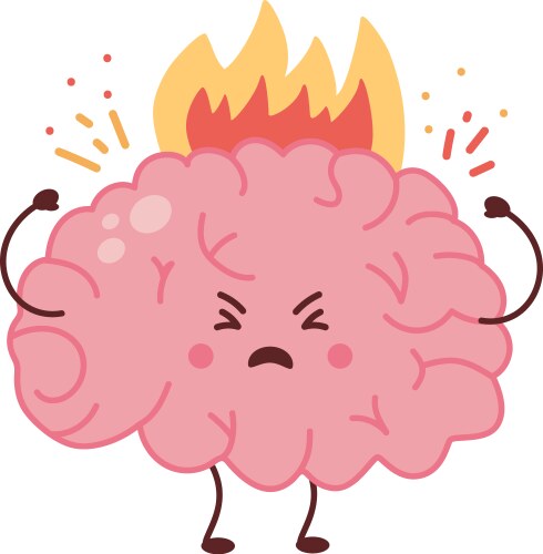 Human brain confused with depression Royalty Free Vector