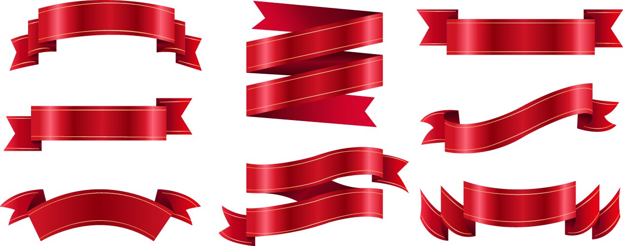 Red ribbon on white background Royalty Free Vector Image