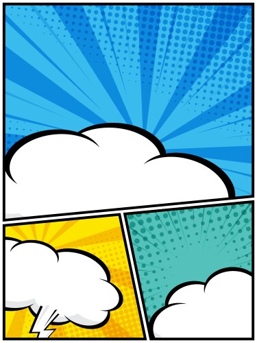 Colorful comic book pop art cartoon layout Vector Image