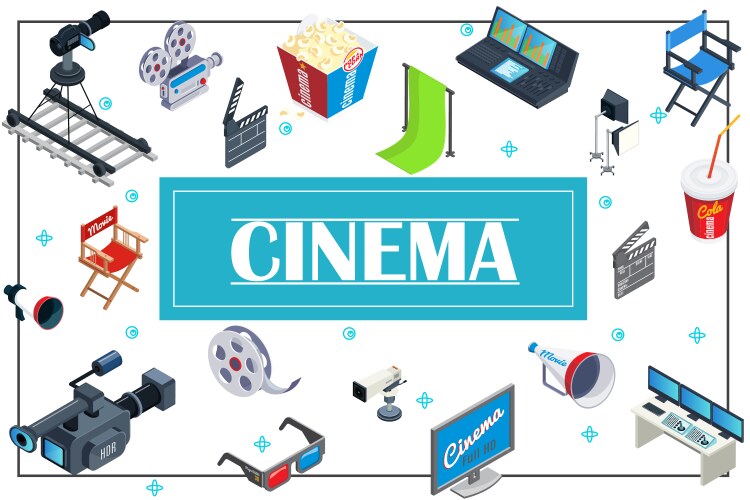 Filming movie scene action setup Royalty Free Vector Image