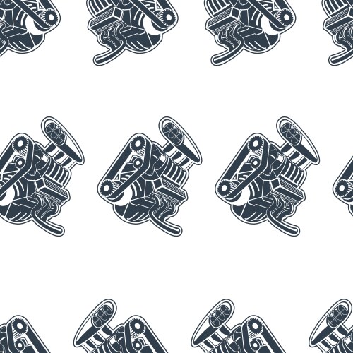 Engine racing isometric pattern seamless motor Vector Image