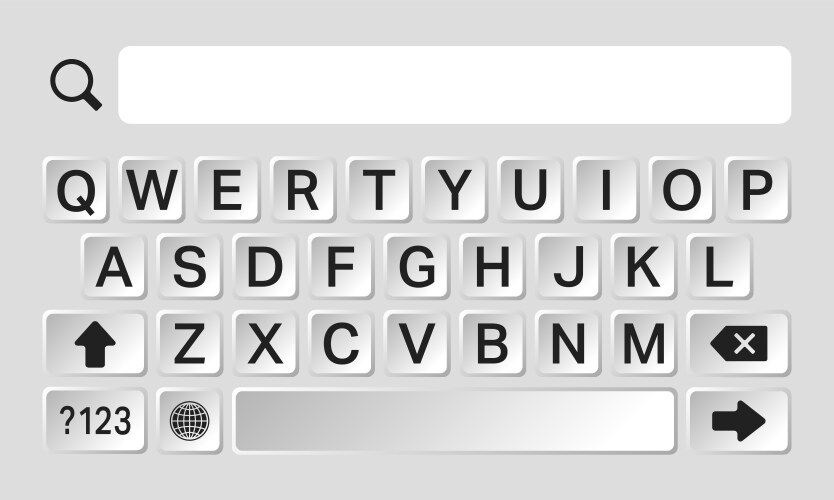 Mobile keyboard template Royalty Free Vector Image