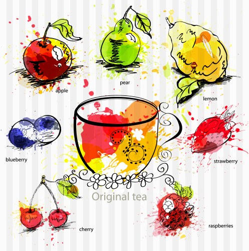 Cups for tea drinking Royalty Free Vector Image