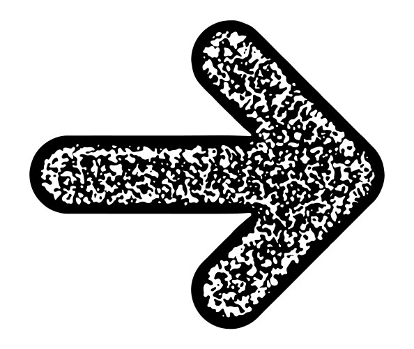 Black textured rightward arrow Royalty Free Vector Image