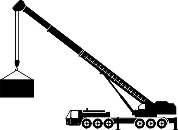 A mobile crane with raised boom Royalty Free Vector Image