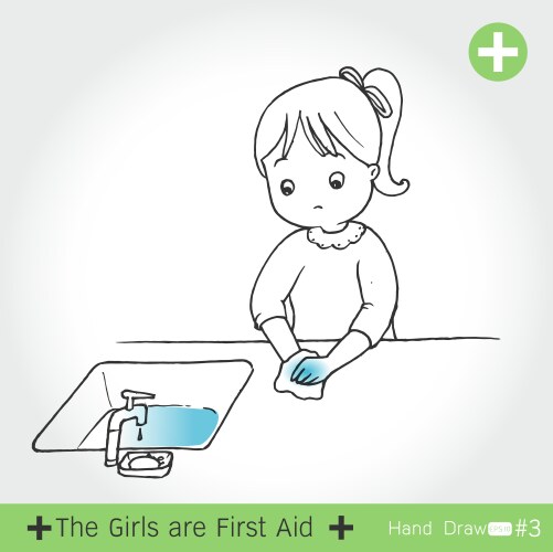 First aid person opening mouth clearing airway Vector Image