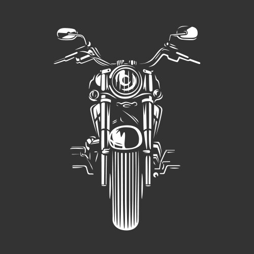 Chopper motorcycle emblem front view Royalty Free Vector
