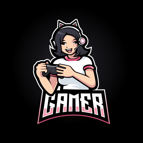 Gamer boy mascot esport logo design Royalty Free Vector