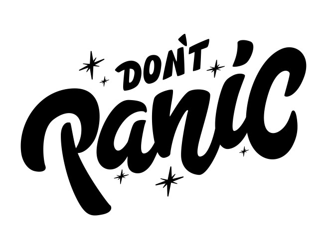 Dont panic - lettering Royalty Free Vector Image