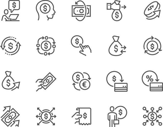 Charity line icon set Royalty Free Vector Image