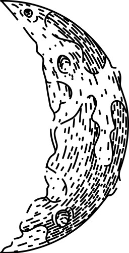 Lunar moon sketch hand drawn Royalty Free Vector Image