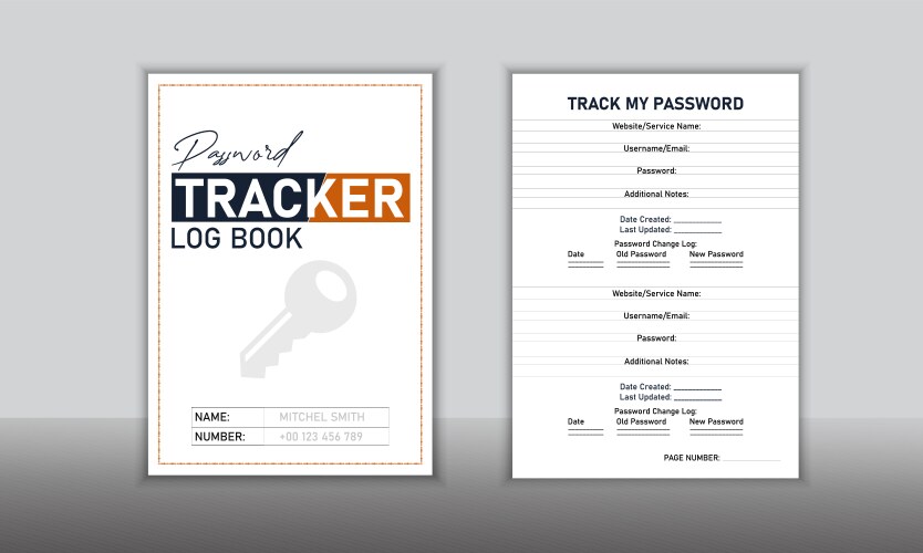 Password tracker logbook design Royalty Free Vector Image