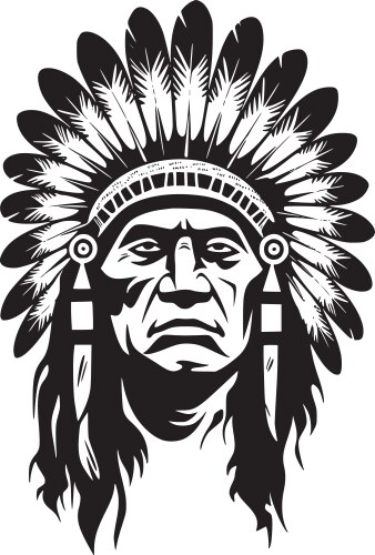 Indian chief native american emblem Royalty Free Vector