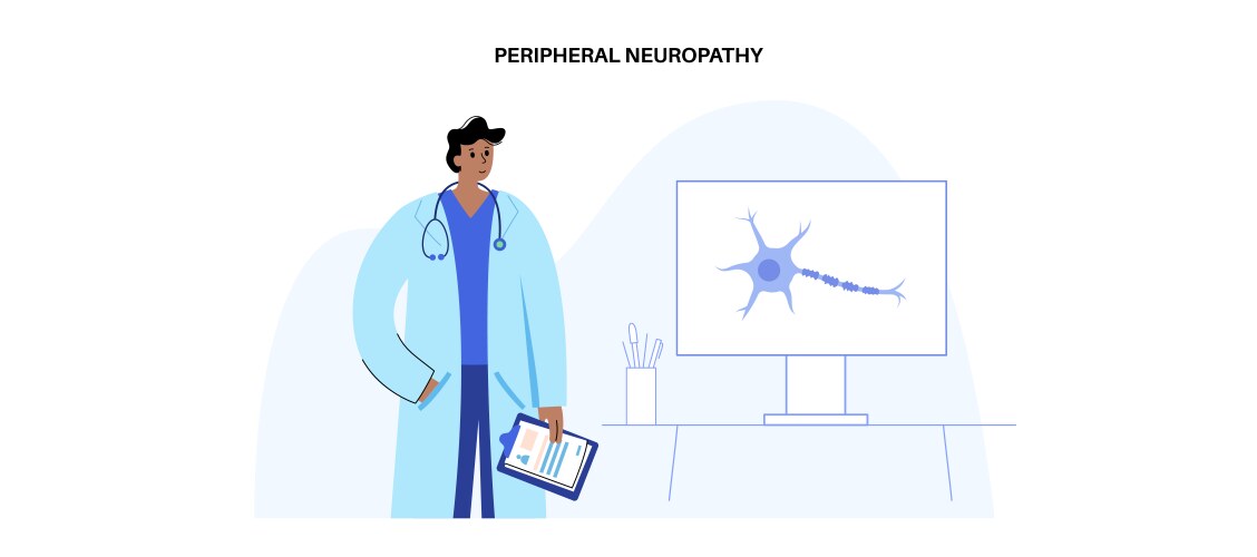 Peripheral neuropathy medical poster Royalty Free Vector