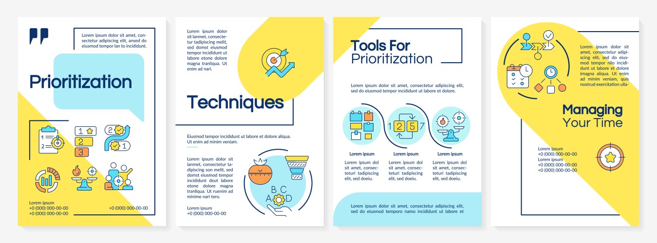 Prioritization techniques rectangle infographic Vector Image