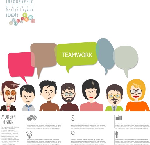 Teamwork infographics template Royalty Free Vector Image