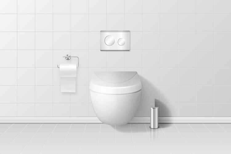 Realistic urinal unit Royalty Free Vector Image