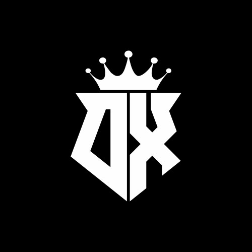 Dx logo monogram with shield shape design template