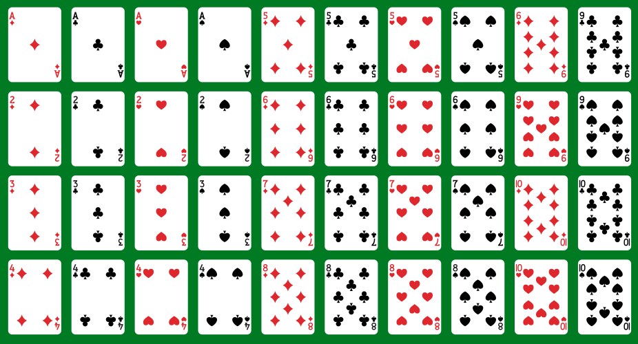 Poker playing cards full deck Royalty Free Vector Image