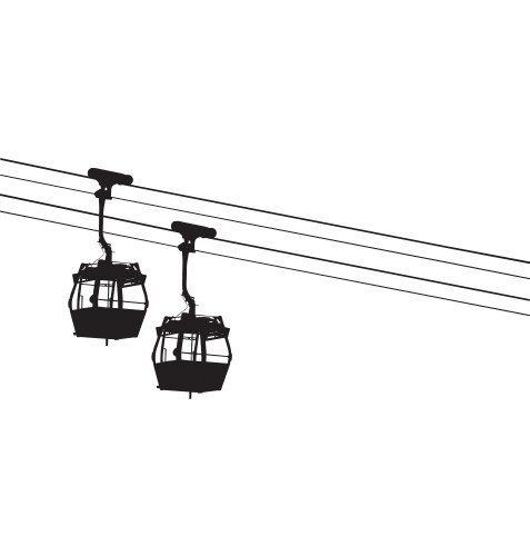 Aerial cable car Royalty Free Vector Image - VectorStock
