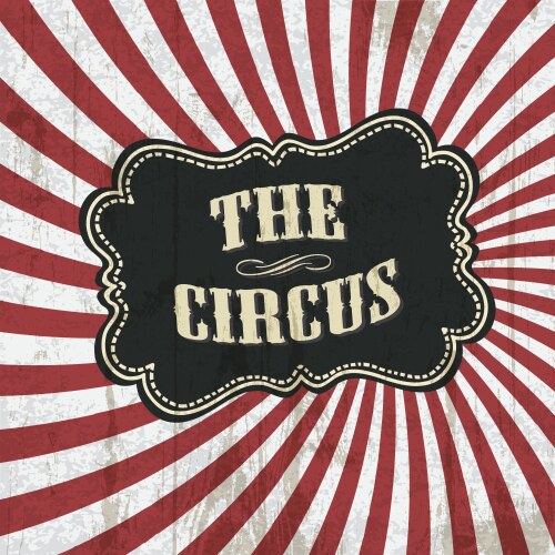 Circus labvel on rays background Royalty Free Vector Image