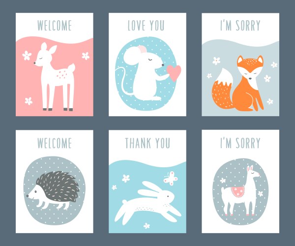 Forest animals friends for children Royalty Free Vector