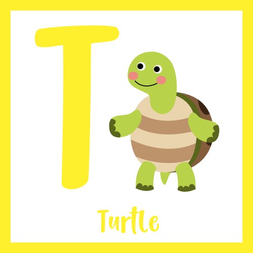 Flashcard alphabet t is for triplets Royalty Free Vector