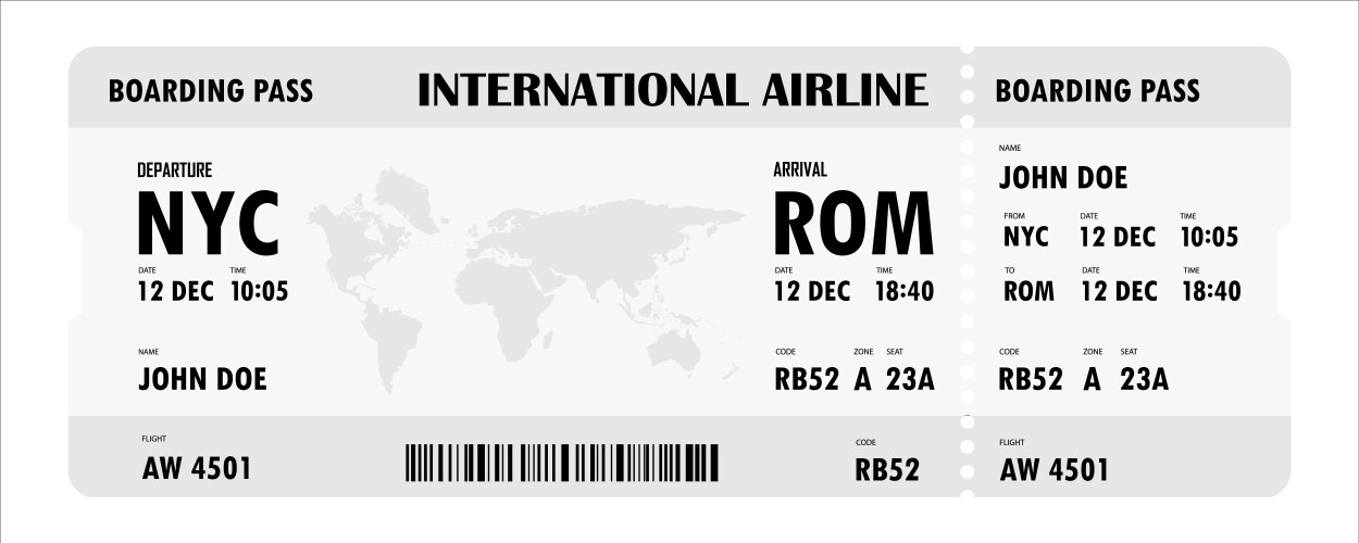 Airline Boarding Pass Templates Design Royalty Free Vector