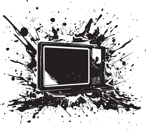 Shattered screen design of broken television Vector Image