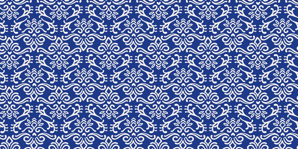Ethnic blue seamless patterns with plant Vector Image