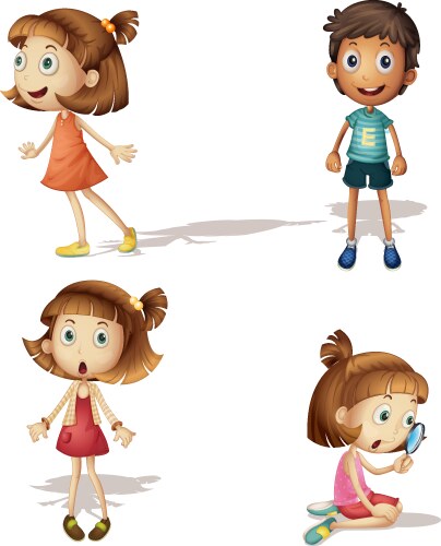 Set of international kids Royalty Free Vector Image