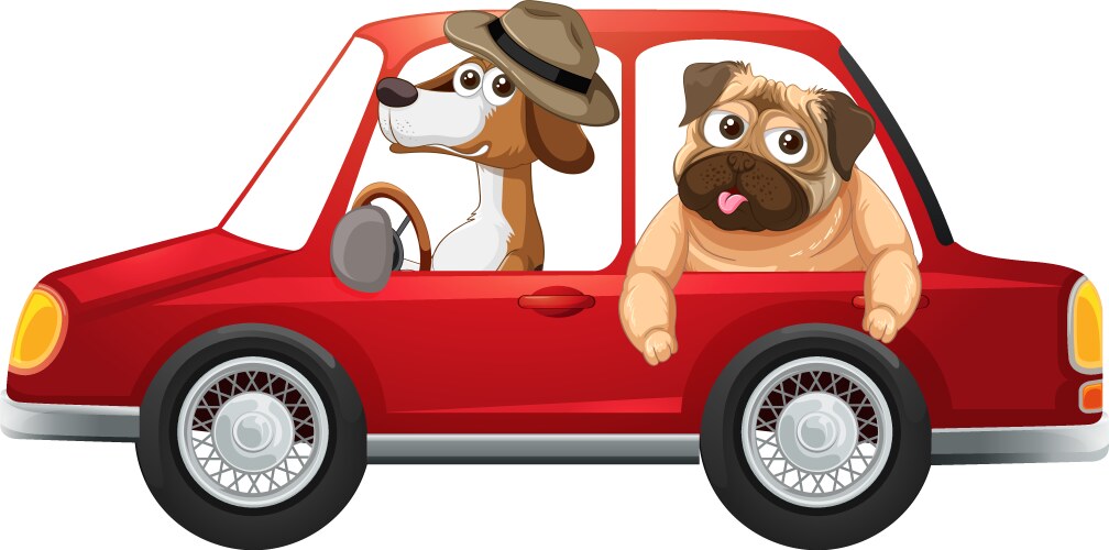 Car Cartoon Dog Driving Vector Images (over 530)