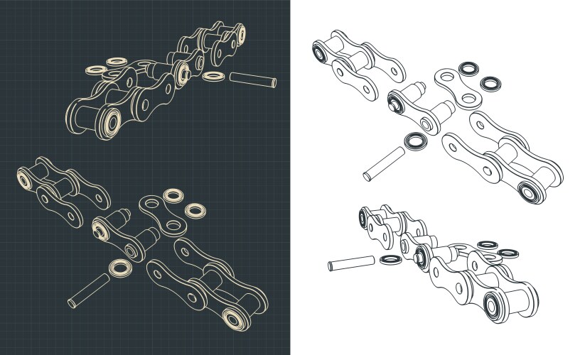 Motorcycle mechanical chain transmission Vector Image