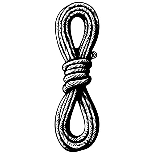 Cartoon rope hand drawn line transparent Vector Image