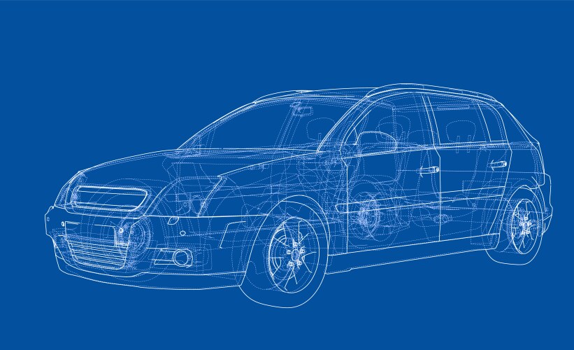 Concept car rendering 3d Royalty Free Vector Image