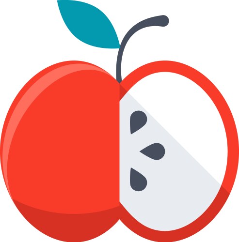 Red apple cartoon isolated Royalty Free Vector Image