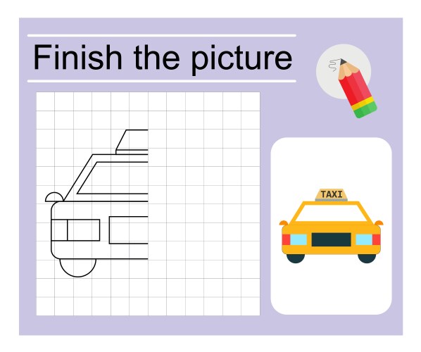 Educational game for children finish the picture Vector Image