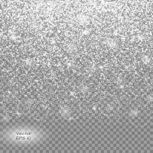 Silver glitter sparkle on a transparent Royalty Free Vector