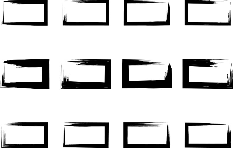 Horizontal rectangle shape grunge brush Royalty Free Vector