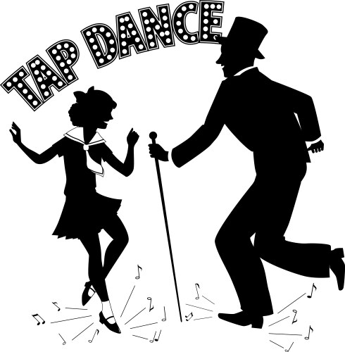 Tap dance silhouette banner Royalty Free Vector Image