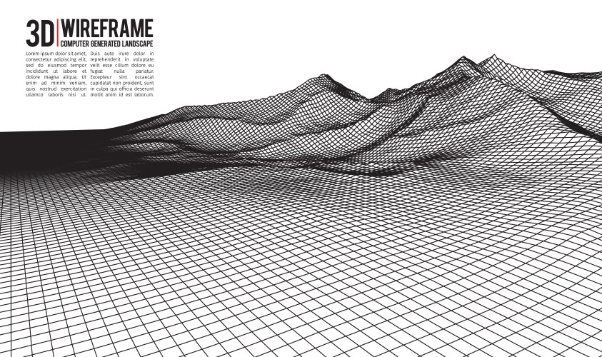 Abstract wireframe landscape background Royalty Free Vector