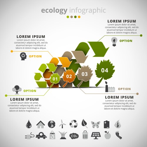 Ecology infographic template Royalty Free Vector Image