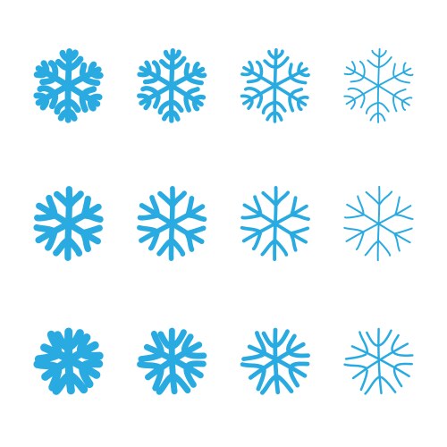 Cartoon snowflakes collection 1 Royalty Free Vector Image