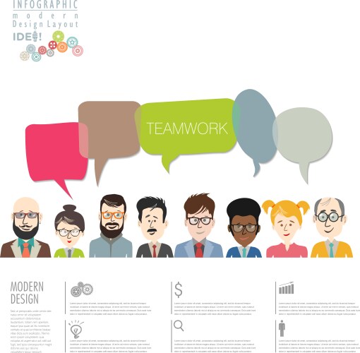 Teamwork infographics template Royalty Free Vector Image