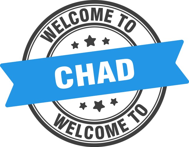 Welcome to chad stamp chad round sign Royalty Free Vector