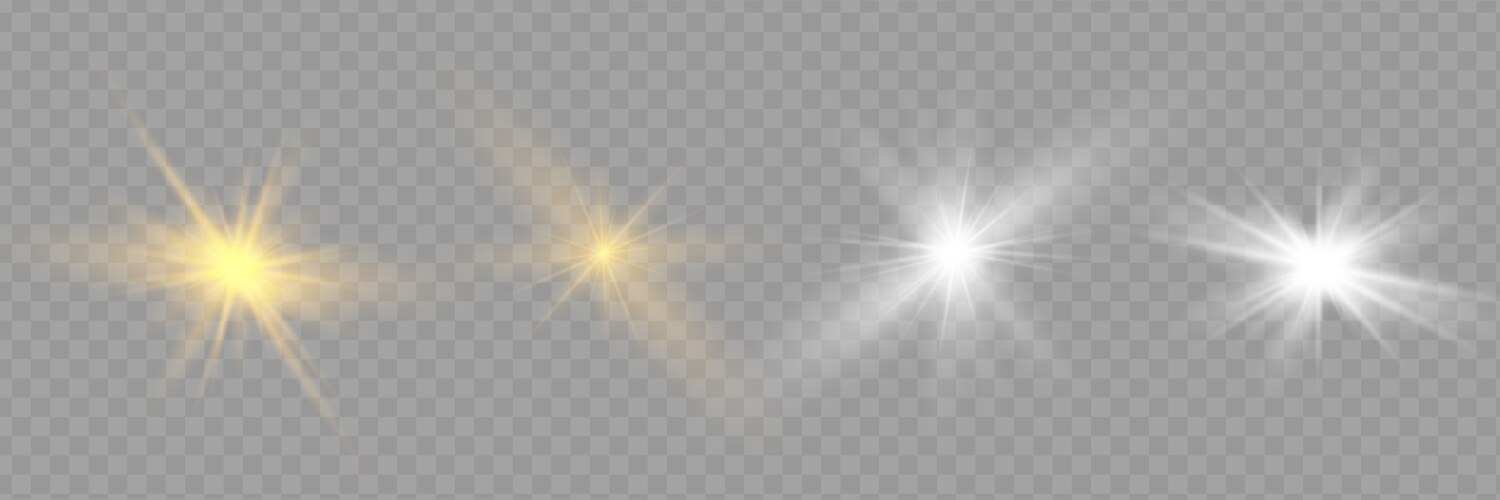 Light effect set glow isolated white transparent Vector Image